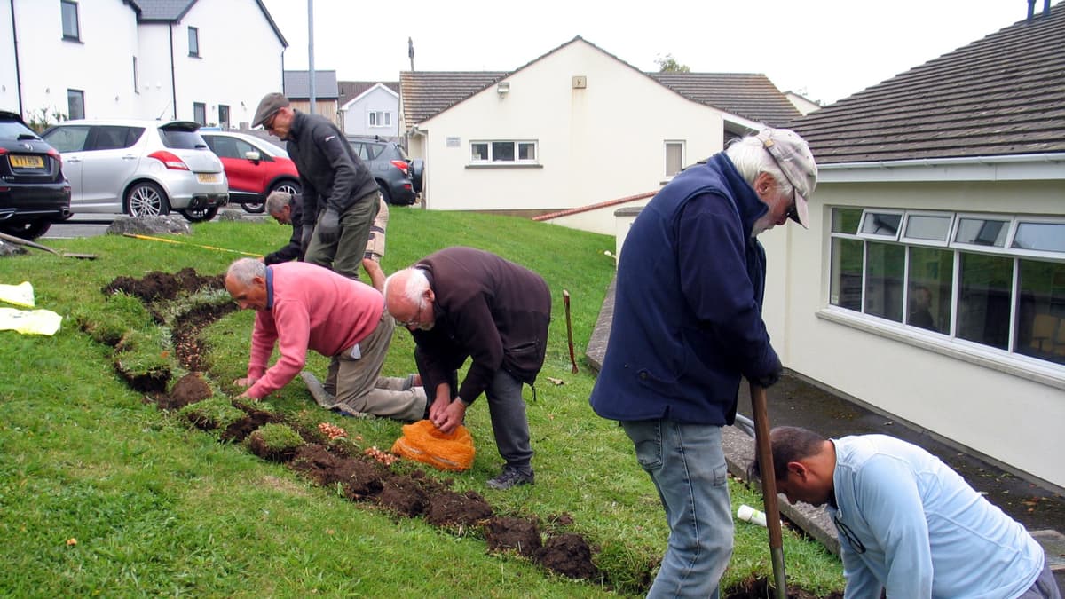 Rotary team plants crocus rainbow at Saundersfoot Medical Centre for ...