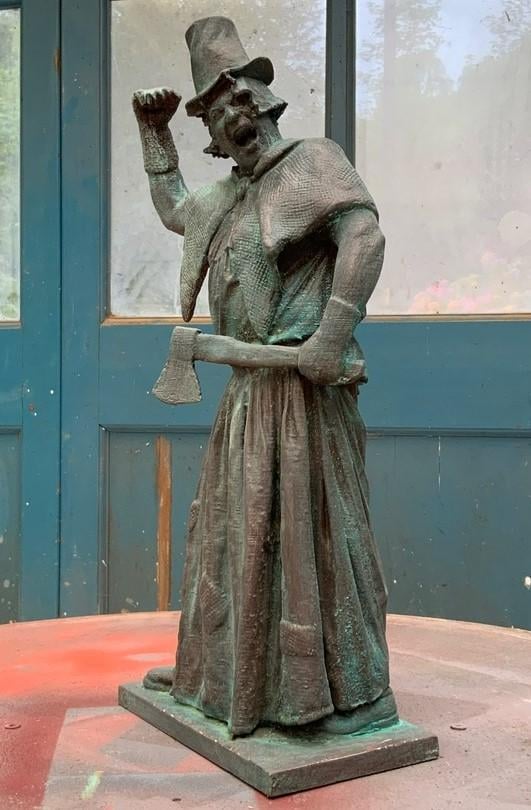 View maquette of Rebecca Riots leader statue at Caffi Beca, Efailwen ...